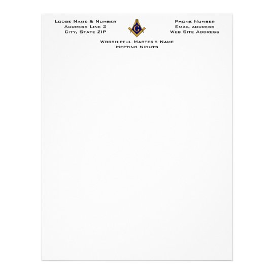 Modern Style Masonic Lodge Letterhead | Zazzle
