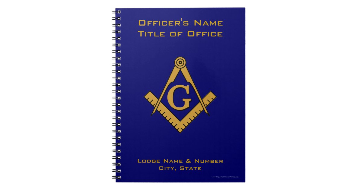 Modern Style Masonic Lodge Officer's Notebook | Zazzle