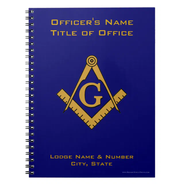 Modern Style Masonic Lodge Officer's Notebook | Zazzle
