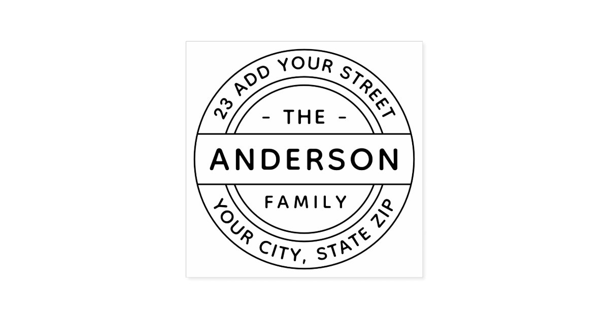 Modern style minimalist family return address self self-inking stamp ...