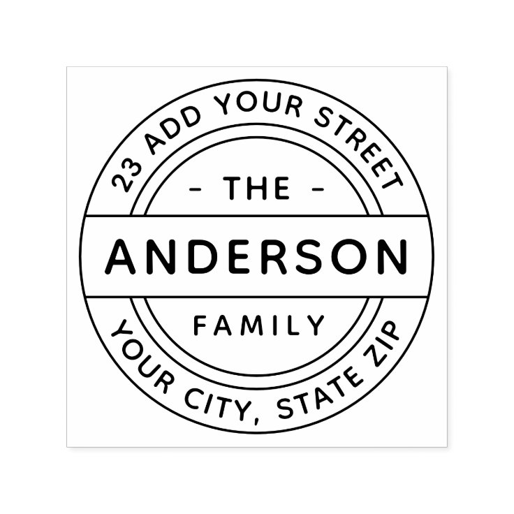 Modern style minimalist family return address self self-inking stamp ...