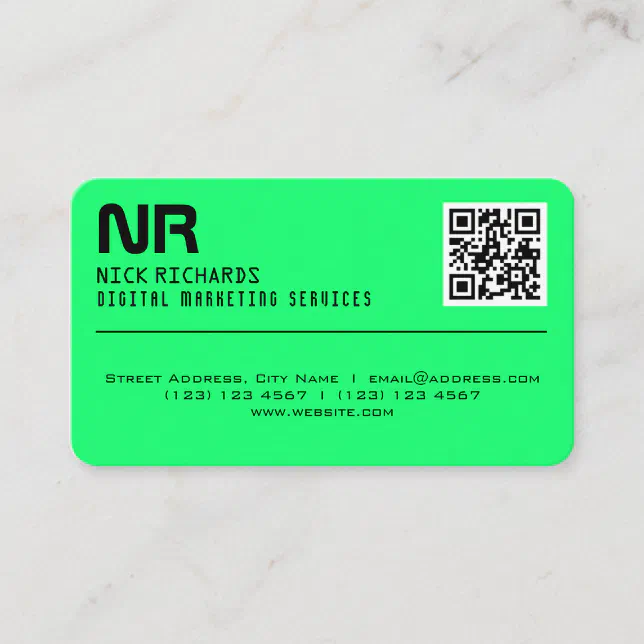 Modern style professional neo style green business card | Zazzle