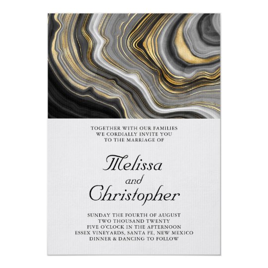 Modern Stylish Agate Geode Pattern Wedding Invitation | Zazzle.com