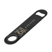 Modern stylish black and gold 60th birthday bar key | Zazzle