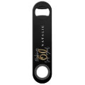 Modern stylish black and gold 60th birthday bar key | Zazzle