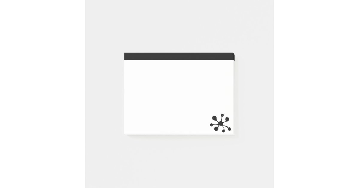 Modern stylish black and white post-it notes | Zazzle