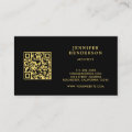 Modern stylish black gold QR code professional Business Card | Zazzle