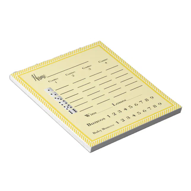 Modern Stylish Bunco Score Pad | Zazzle