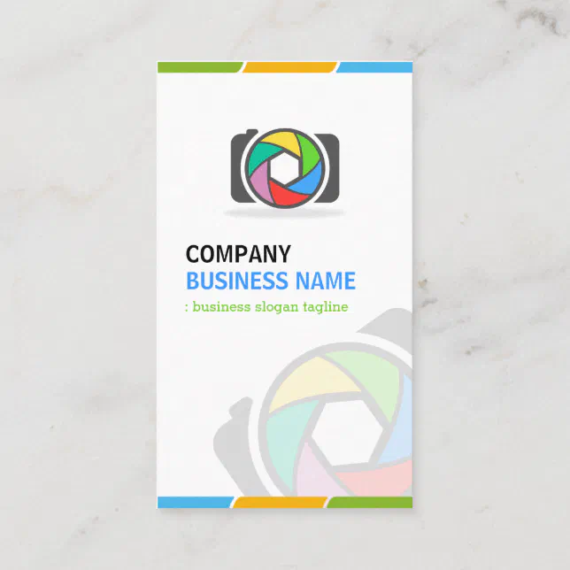 Modern Stylish Camera Logo Photographer Business Card | Zazzle