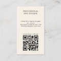 Modern Stylish Dog Walker Pet Sitter QR code Business Card | Zazzle