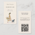 Modern Stylish Dog Walker Pet Sitter QR code Business Card | Zazzle