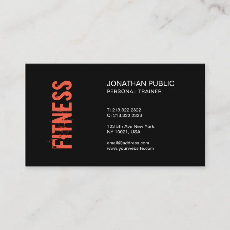 Modern Stylish Fitness Personal Trainer Coach Business Card | Zazzle