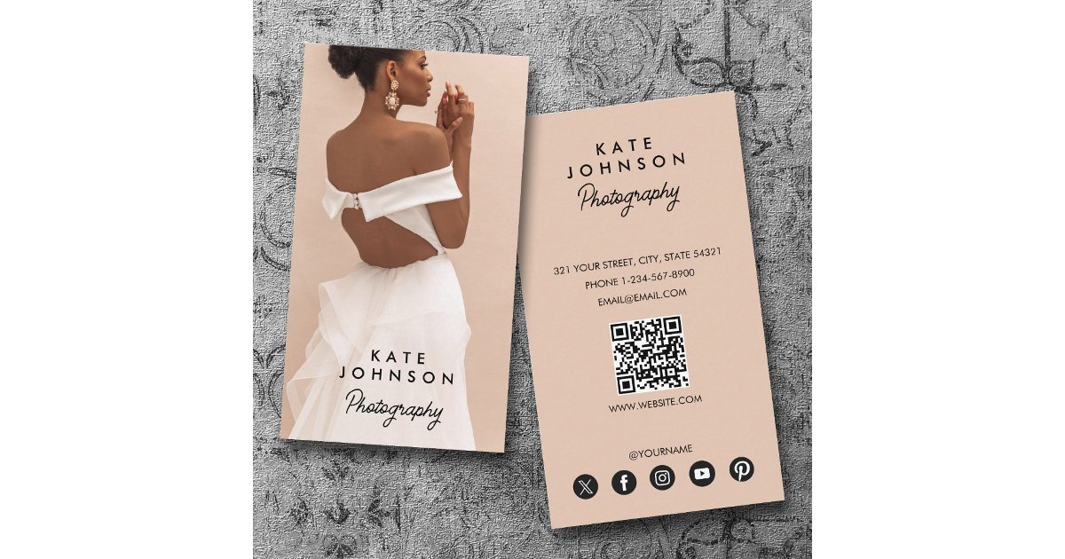 Modern Stylish Full Photo Simple Photography Business Card | Zazzle