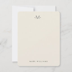 Modern Stylish Geometric Lines Monogram Stationery Note Card | Zazzle
