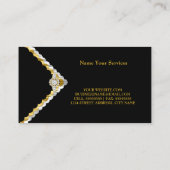 Modern Stylish Gold Black white silver Diamond gem Business Card | Zazzle