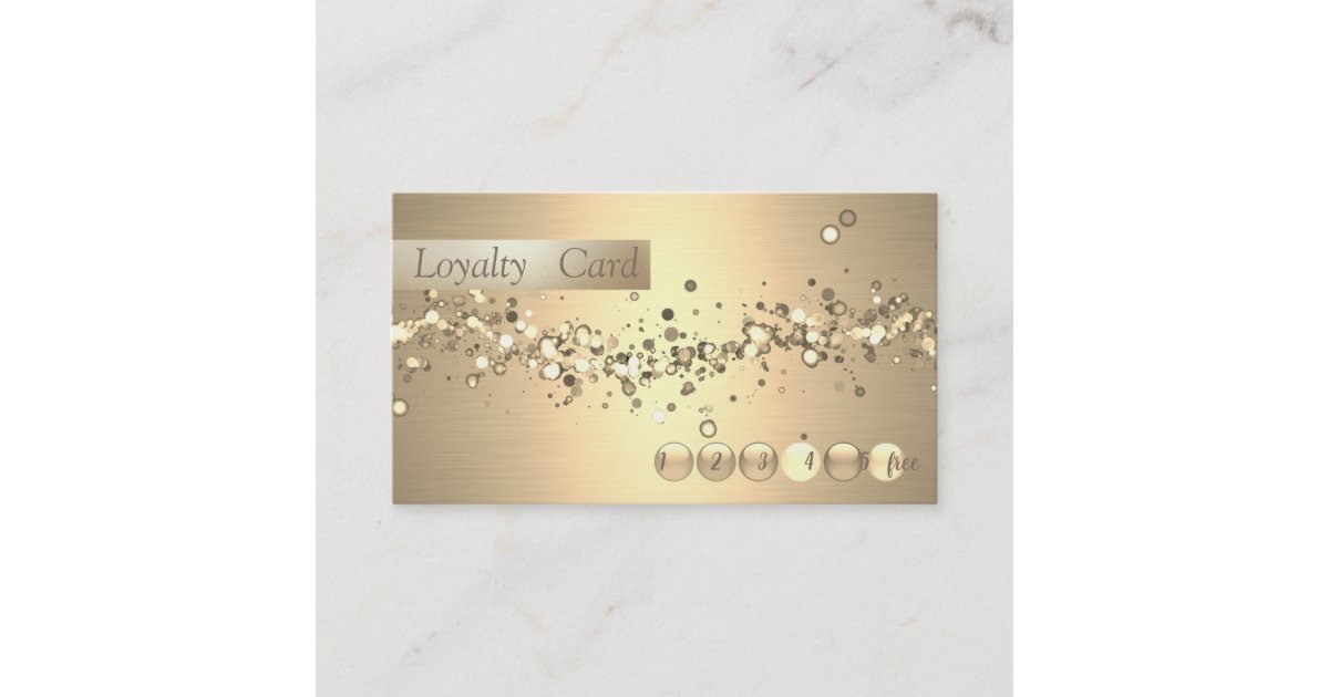 Modern Stylish Gold Confetti Loyalty Card | Zazzle