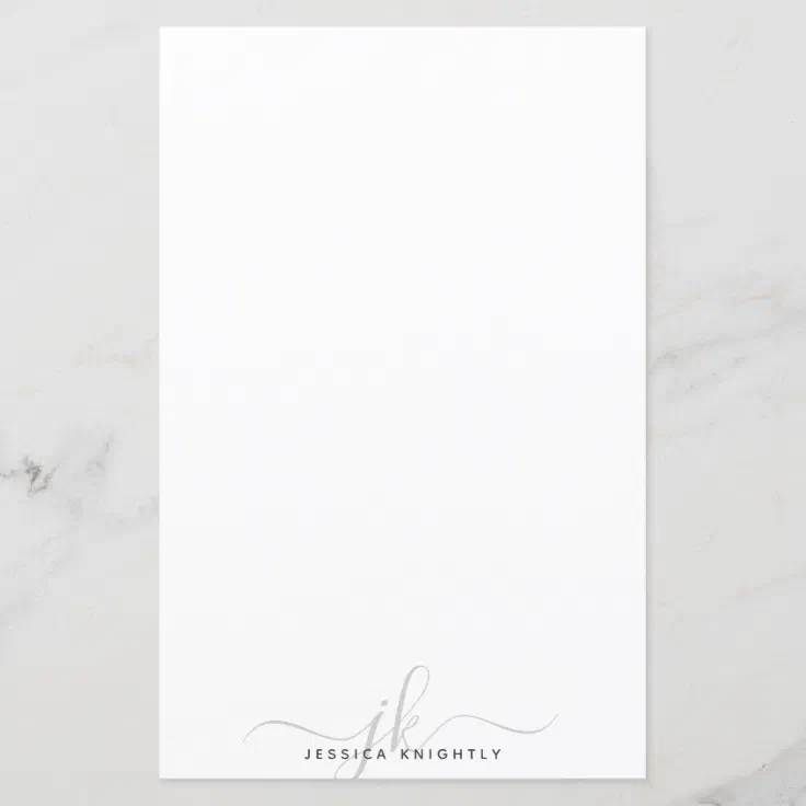 Modern Stylish Gray Monogram Initials Minimal | Zazzle