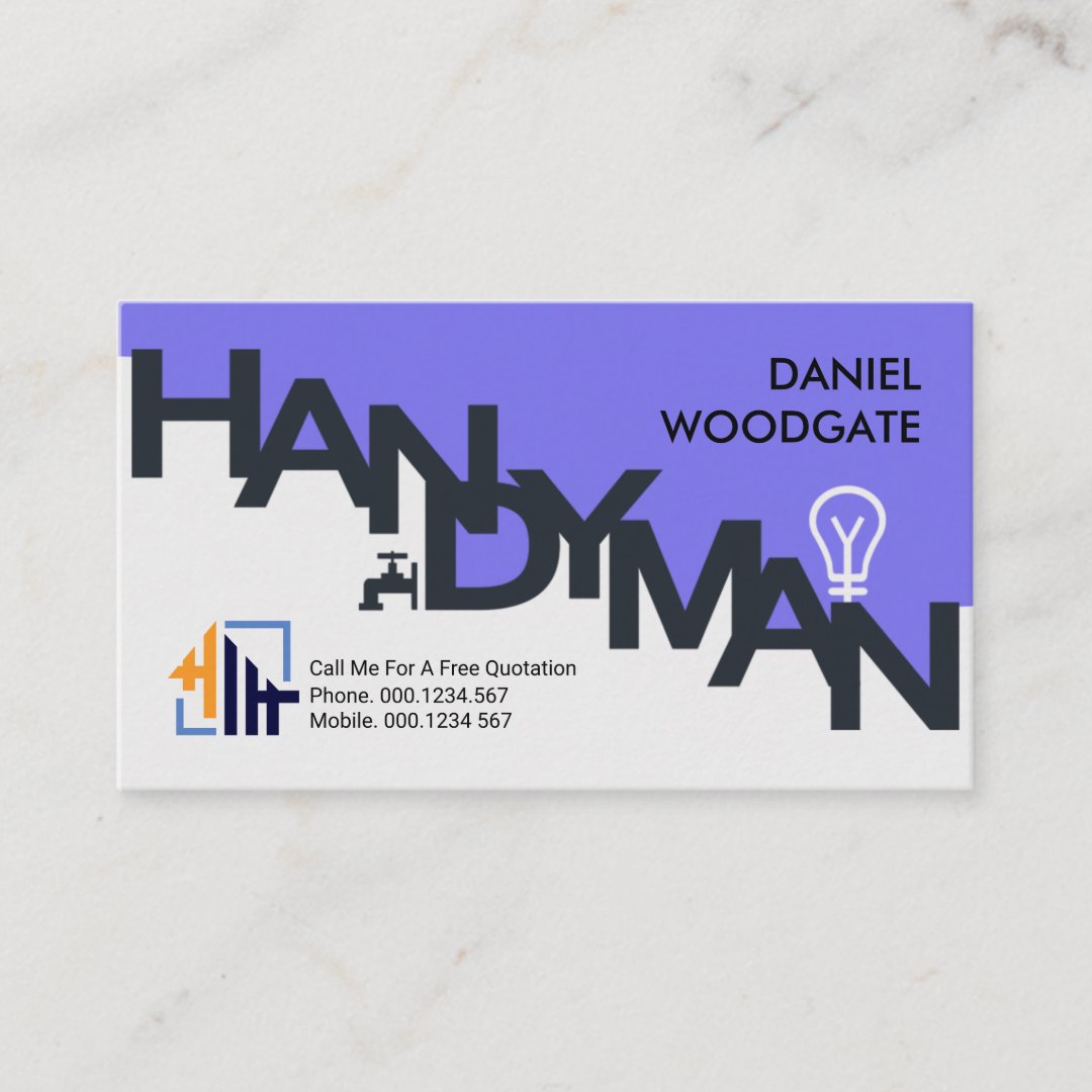 Modern Stylish Handyman Signage Home Construction Business Card | Zazzle