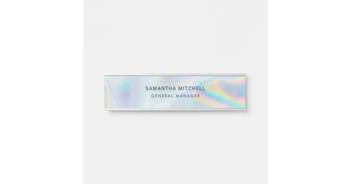Modern Stylish Holographic Business Employees Door Sign | Zazzle