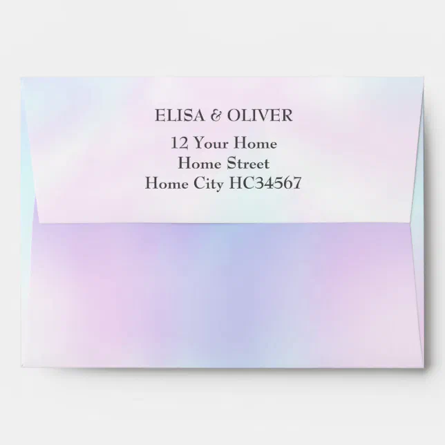 Modern Stylish Holographic Return Address Envelope | Zazzle