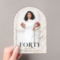Modern Stylish Magazine | 40th Birthday Photo Acrylic Invitations | Zazzle