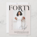 Modern Stylish Magazine | 40th Birthday Photo Invitation | Zazzle