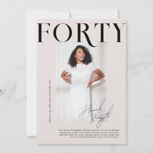 Modern Stylish Magazine | 40th Birthday Photo Invitation | Zazzle