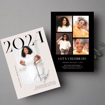 Modern Stylish Magazine | Graduation Photo Party Invitation | Zazzle