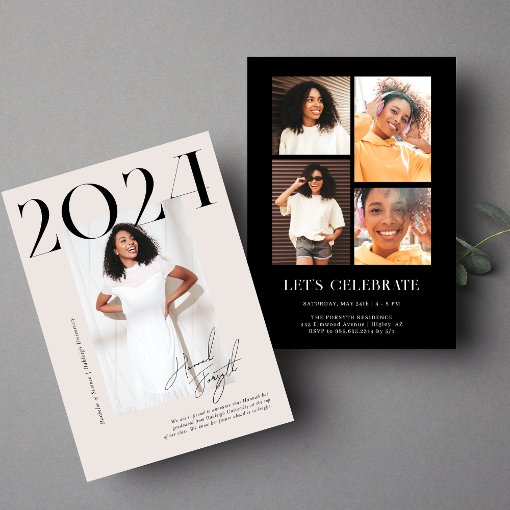Modern Stylish Magazine | Graduation Photo Party Invitation | Zazzle