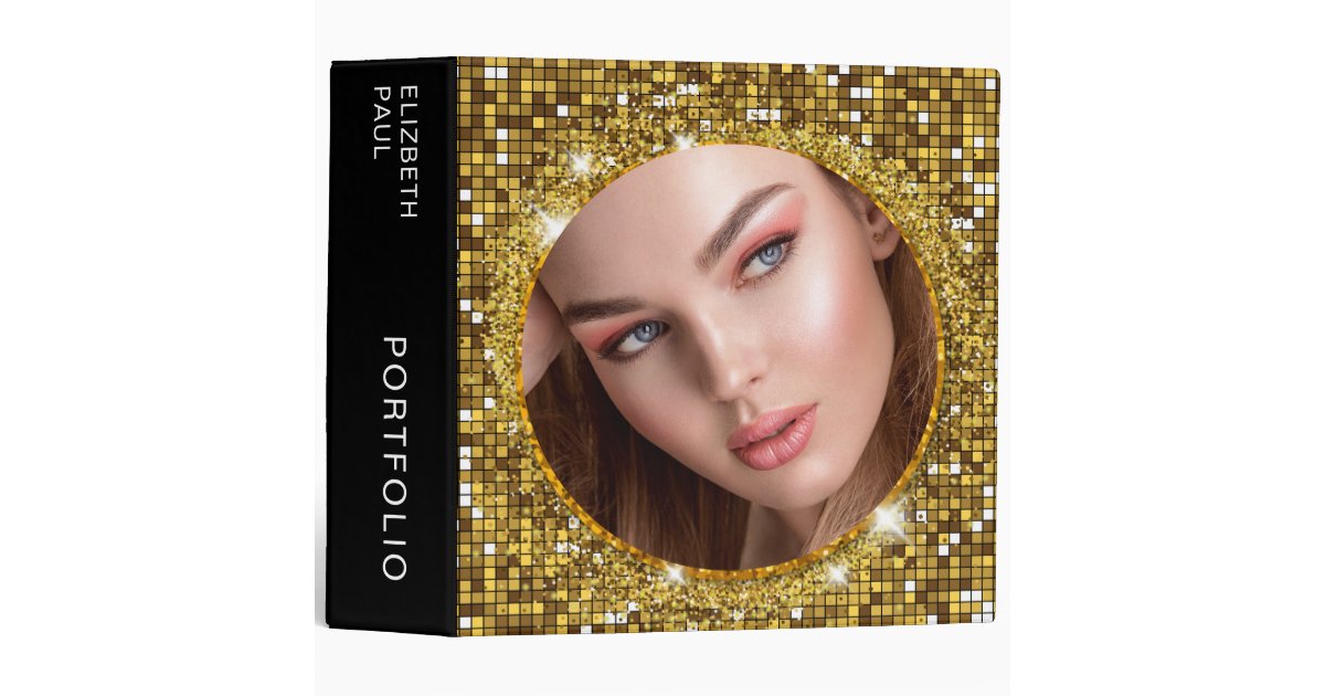 Modern Stylish Model Actor Name Photo Portfolio 3 Ring Binder | Zazzle