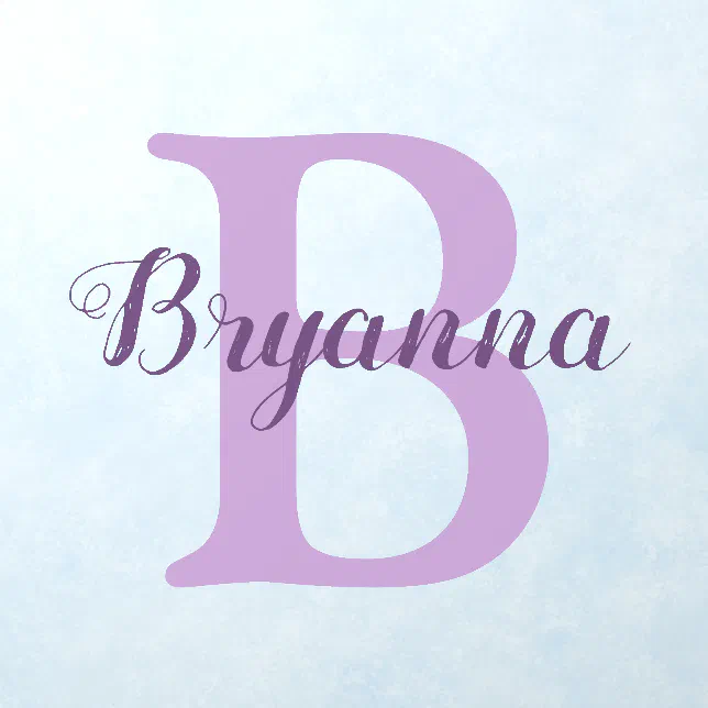 Modern Stylish Monogram Script Custom Name Wall Decal | Zazzle