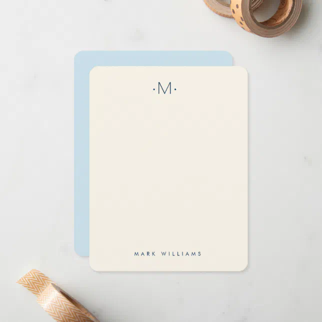 Modern Stylish Monogrammed Stationery Note Card | Zazzle