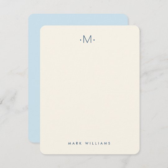Modern Stylish Monogrammed Stationery Note Card | Zazzle.com