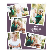 Modern stylish multi photo family purple decor | Zazzle