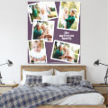 Modern stylish multi photo family purple decor | Zazzle
