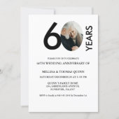 Modern stylish photo 60TH Wedding anniversary Invitation | Zazzle