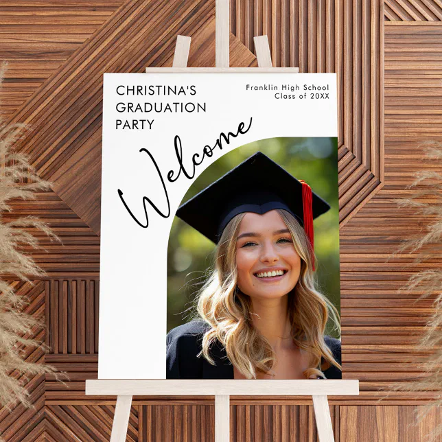 Modern Stylish Photo Arch Graduation Welcome Sign | Zazzle