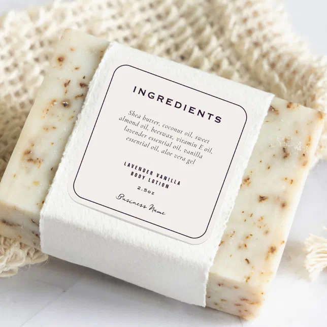 Modern Stylish Product Ingredients List Square Sticker | Zazzle
