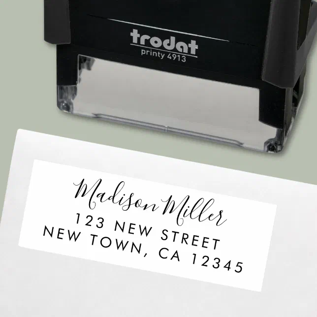 Modern Stylish Return Address Self-inking Stamp | Zazzle