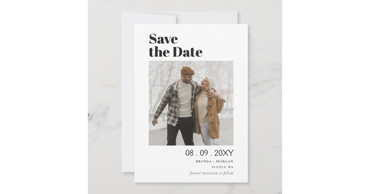 Modern Stylish Typography Save the Date Photo | Zazzle