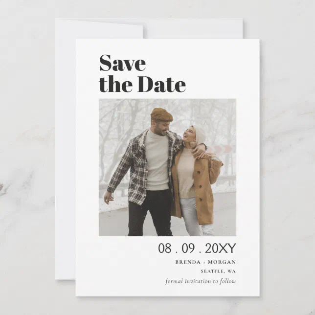 Modern Stylish Typography Save the Date Photo | Zazzle