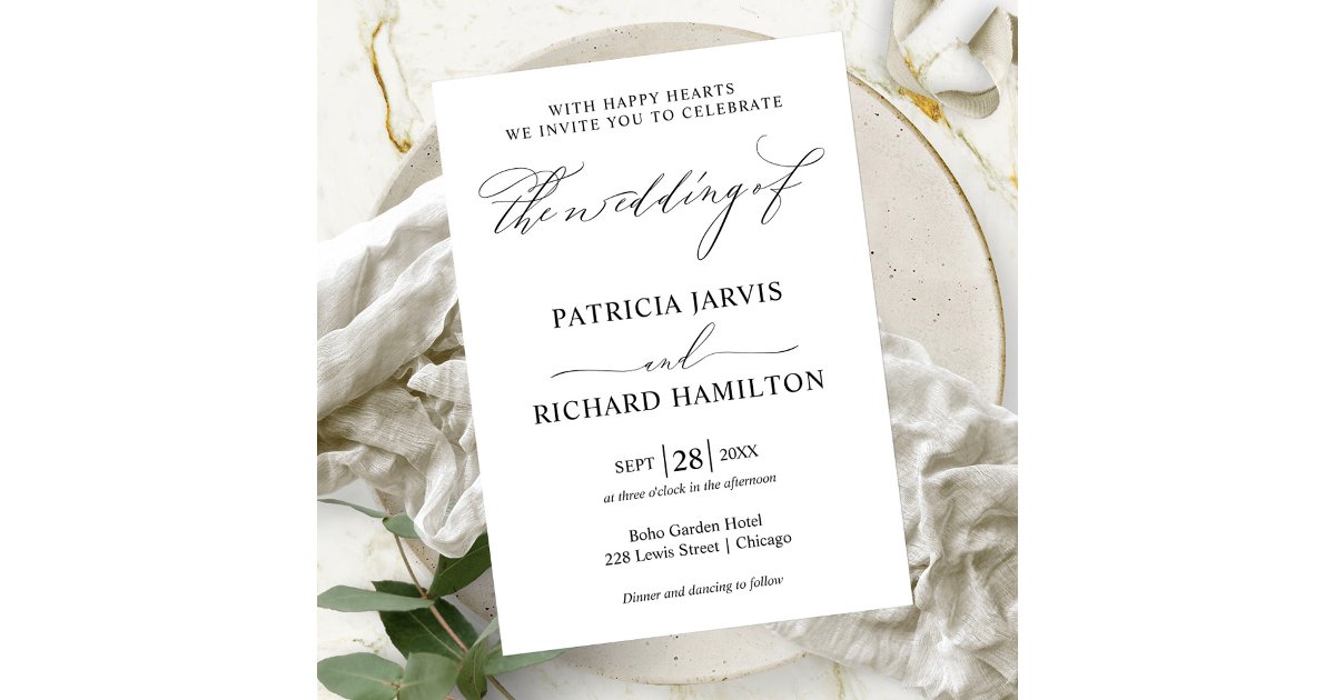 Modern Stylish Wedding Invitation | Zazzle