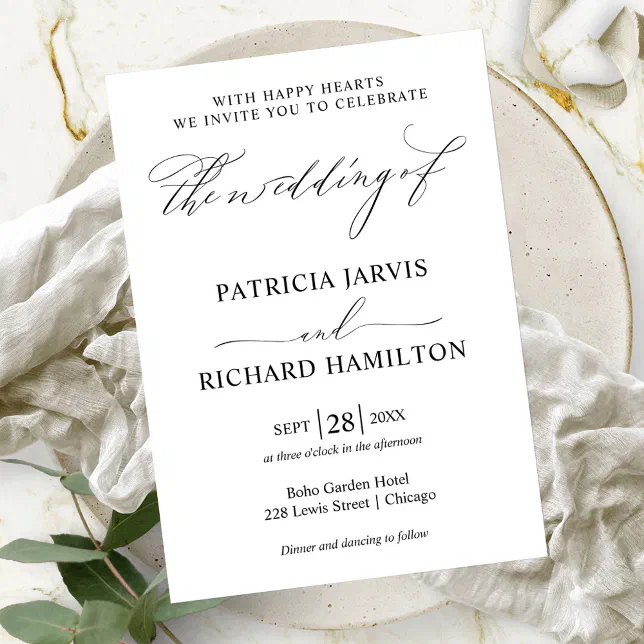 Modern Stylish Wedding Invitation | Zazzle