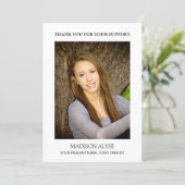 Modern Stylish White Pageant Thank You Photo | Zazzle