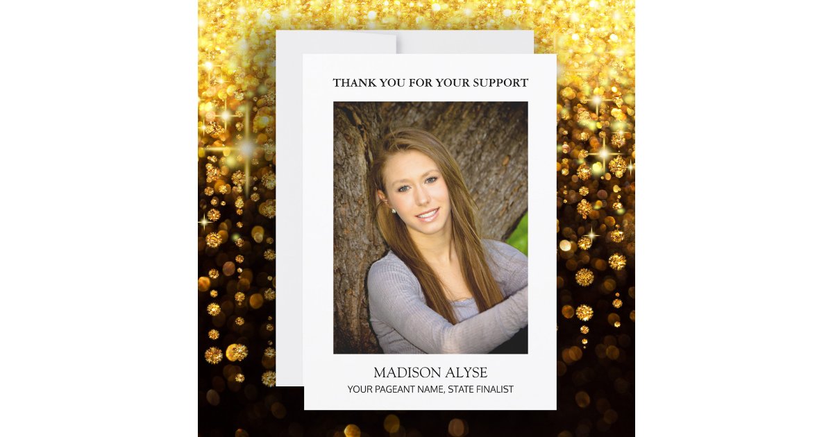 Modern Stylish White Pageant Thank You Photo | Zazzle