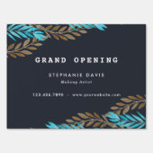 Modern Stylist Black Gold Business Sign | Zazzle