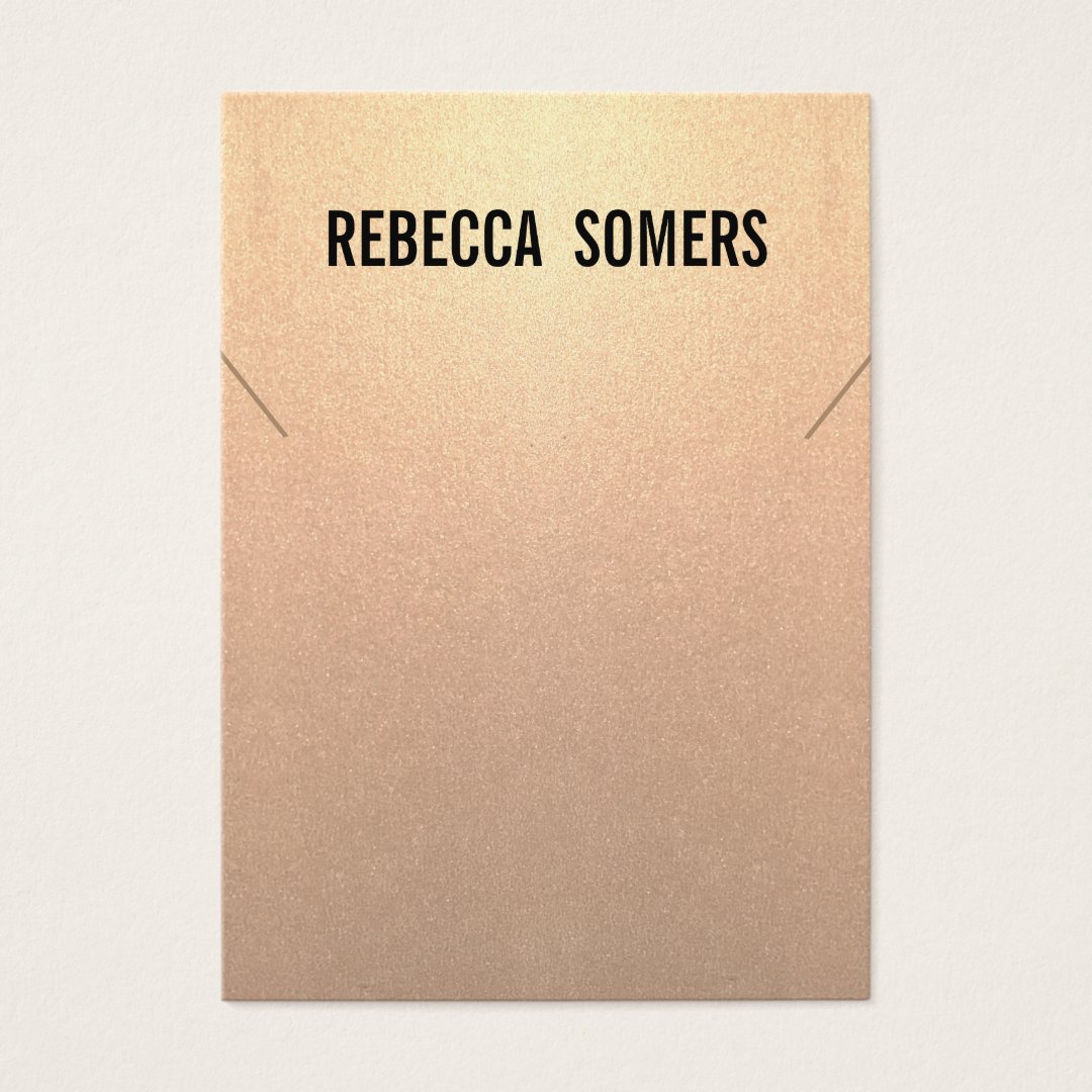 Modern Subtle Rose Gold Necklace Display Card | Zazzle