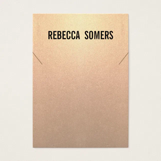 Modern Subtle Rose Gold Necklace Display Card | Zazzle