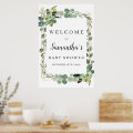 Modern succulent greenery foliage gold welcome poster | Zazzle