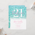Modern Summer Pool Party 21st Birthday Invitation | Zazzle